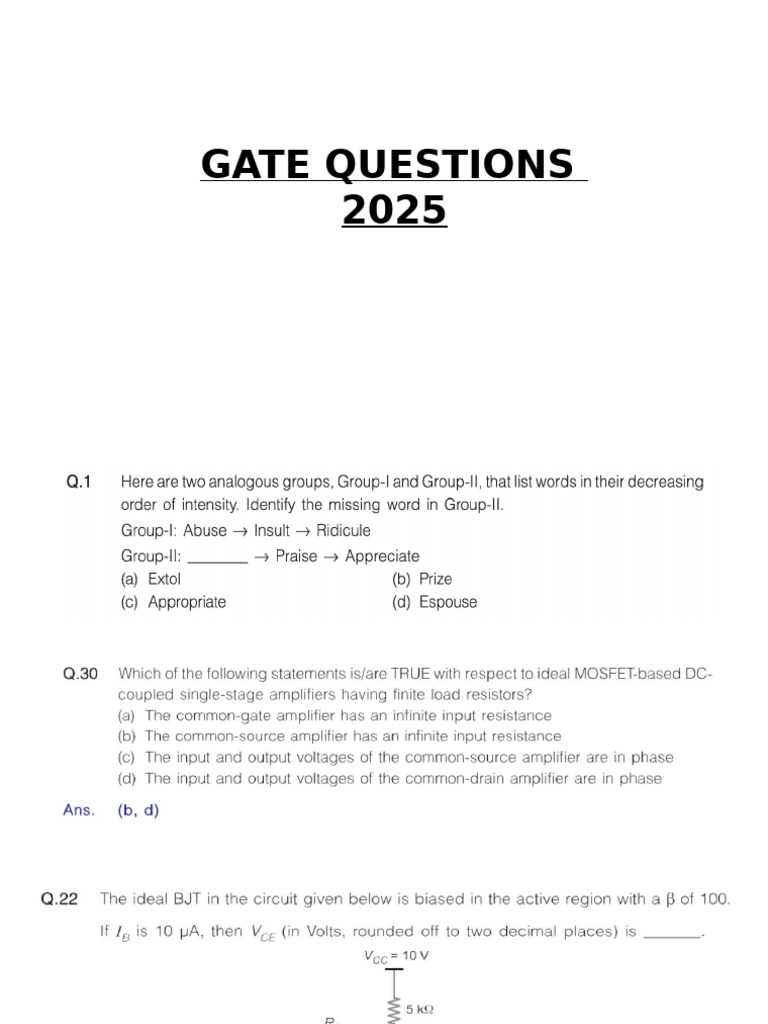 Gate Questions | PDF