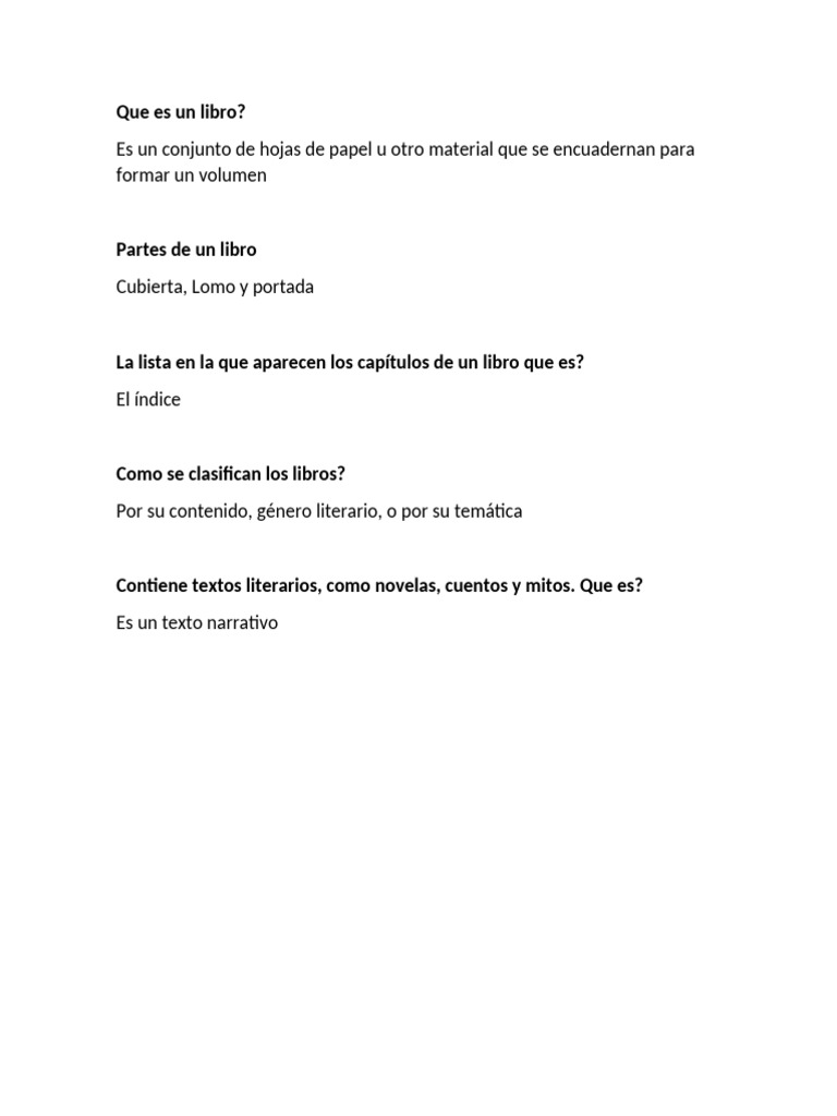 Definición y partes de un libro | PDF