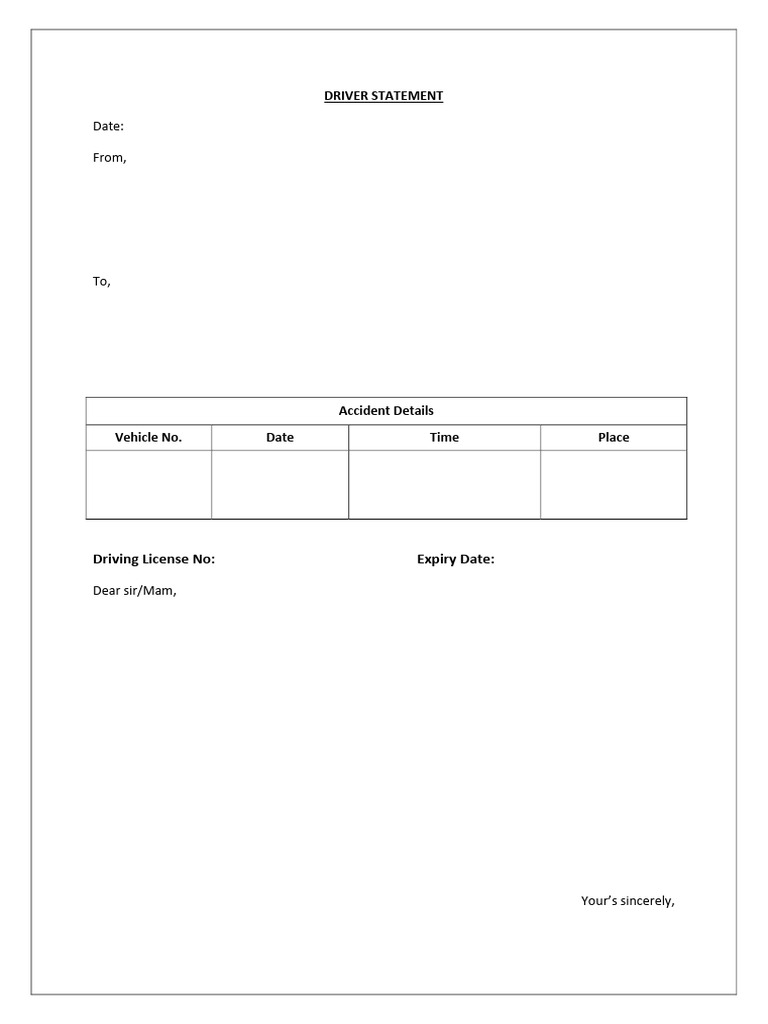 Driver Statement | PDF