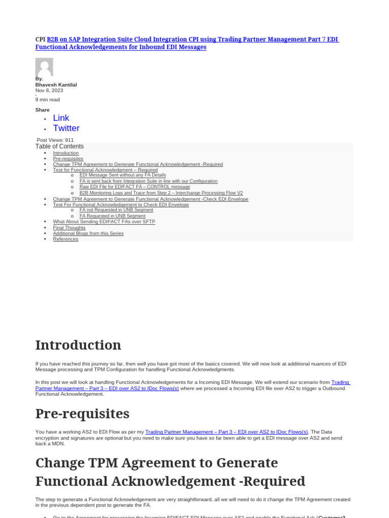 EDI Functional Acknowledgments in SAP CPI | PDF | Electronic Data ...