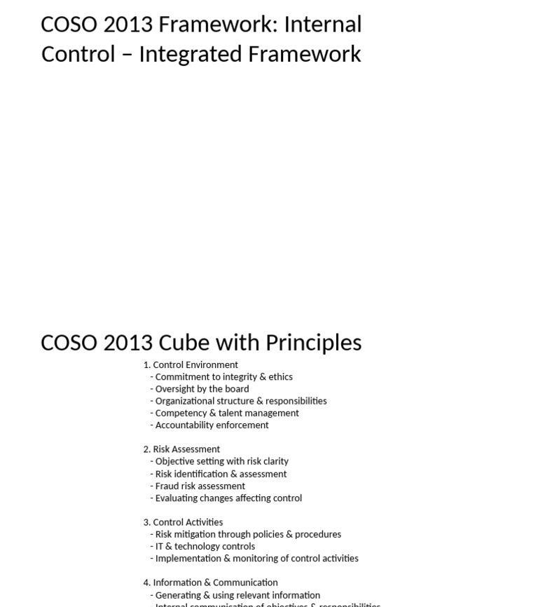 COSO 2013 Framework Landscape | PDF
