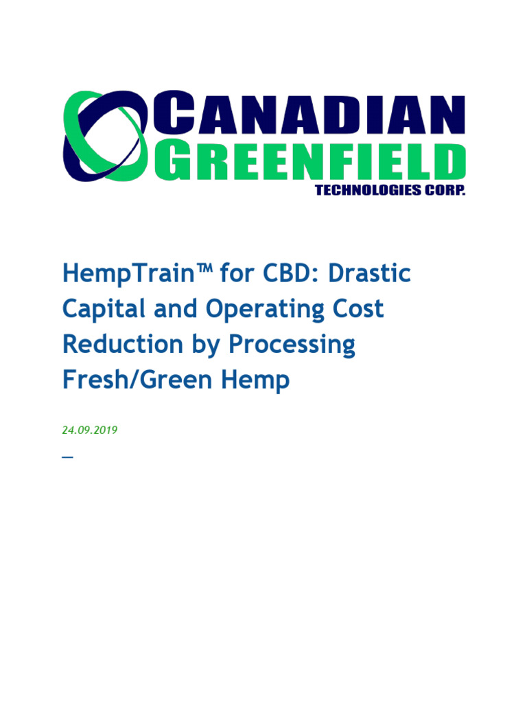 FreshGreenCBD HempTrainEfficiencies Whitepaper | PDF | Hemp | Cannabis