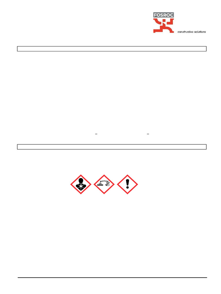 Fosroc Renderoc Fc Nz Sds Pdf Toxicity Dangerous Goods