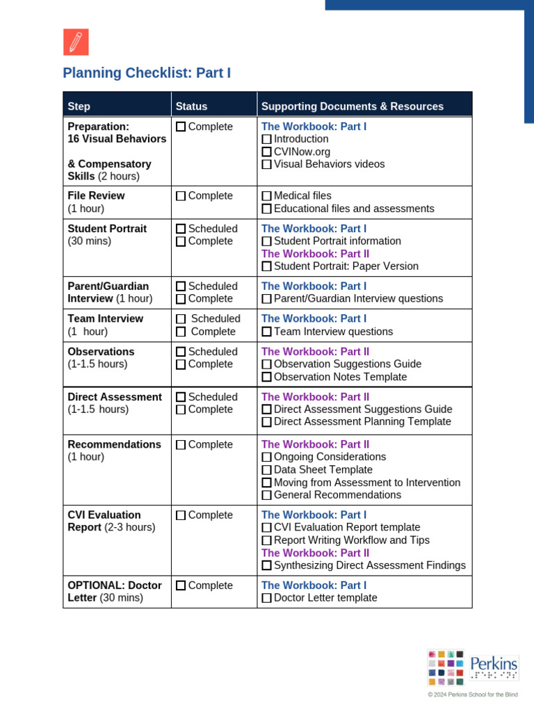 CVI Assessment Planning Checklist | PDF