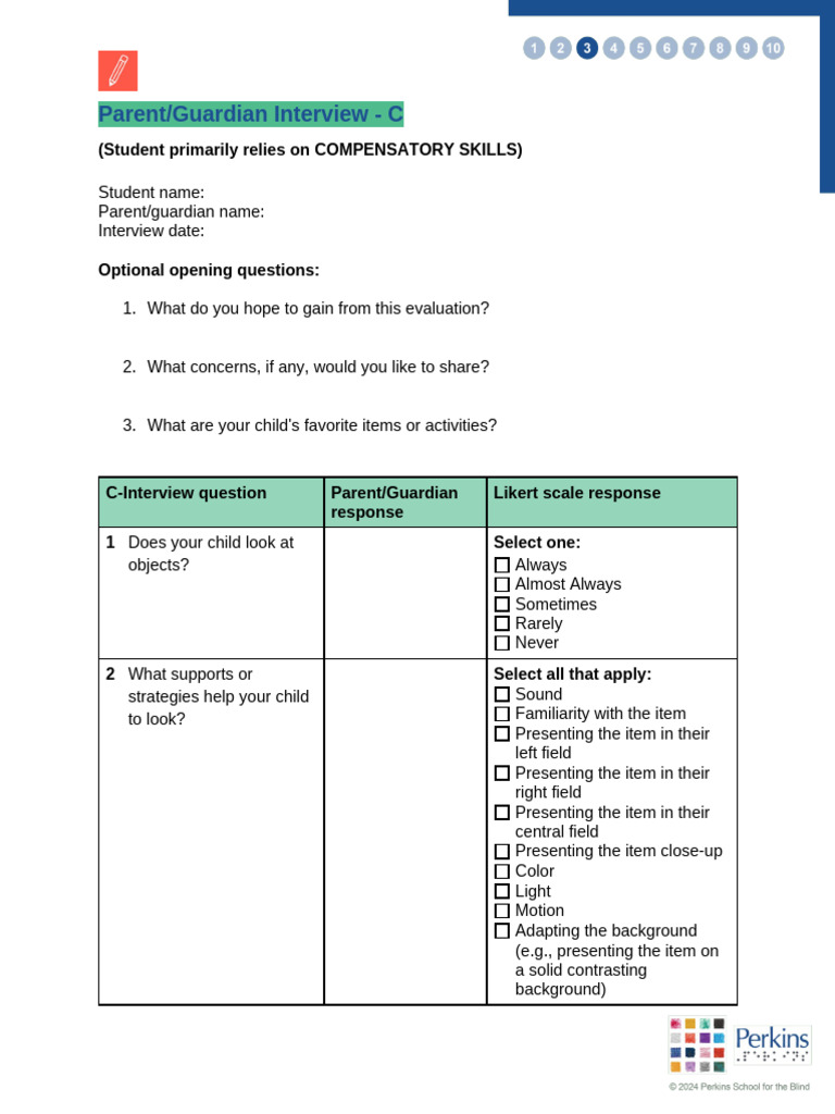 ThePerkinsCVIProtocol - Step 3 - Parent Guardian Interview-C Template ...