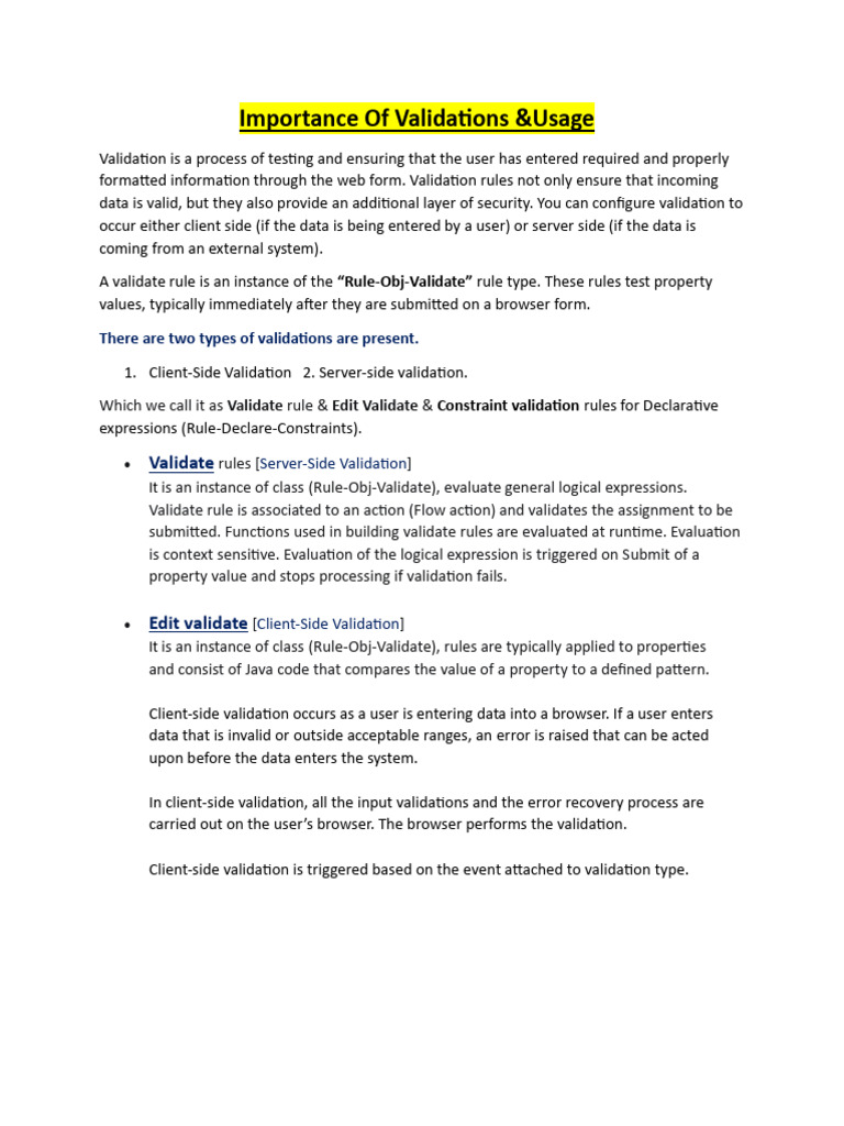 Information About Validations Importance Usage 1709536958 | PDF | Client–Server Model | Software ...