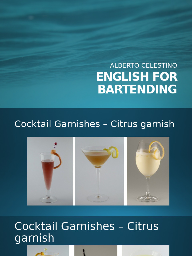 ENGLISH FOR BARTENDING | PDF | Alcohol | Bebida