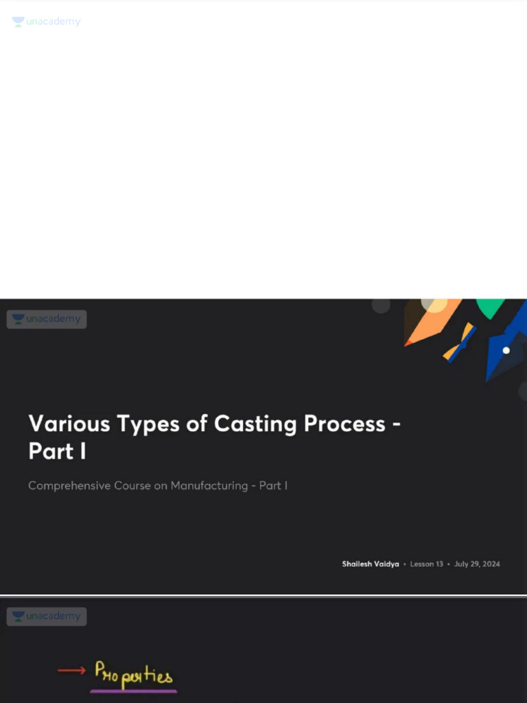 Various Types of Casting Process - With Anno 1738386482169 | PDF