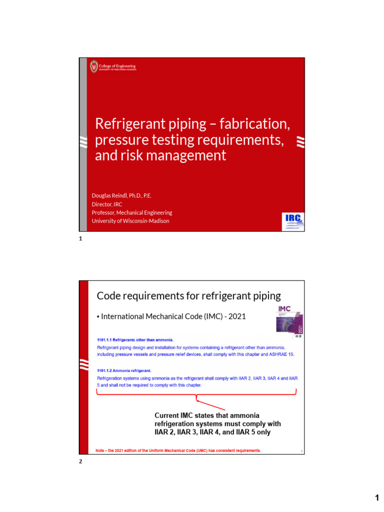 Refrigerant Piping - Fabrication, Pressure Testing Requirements, and ...