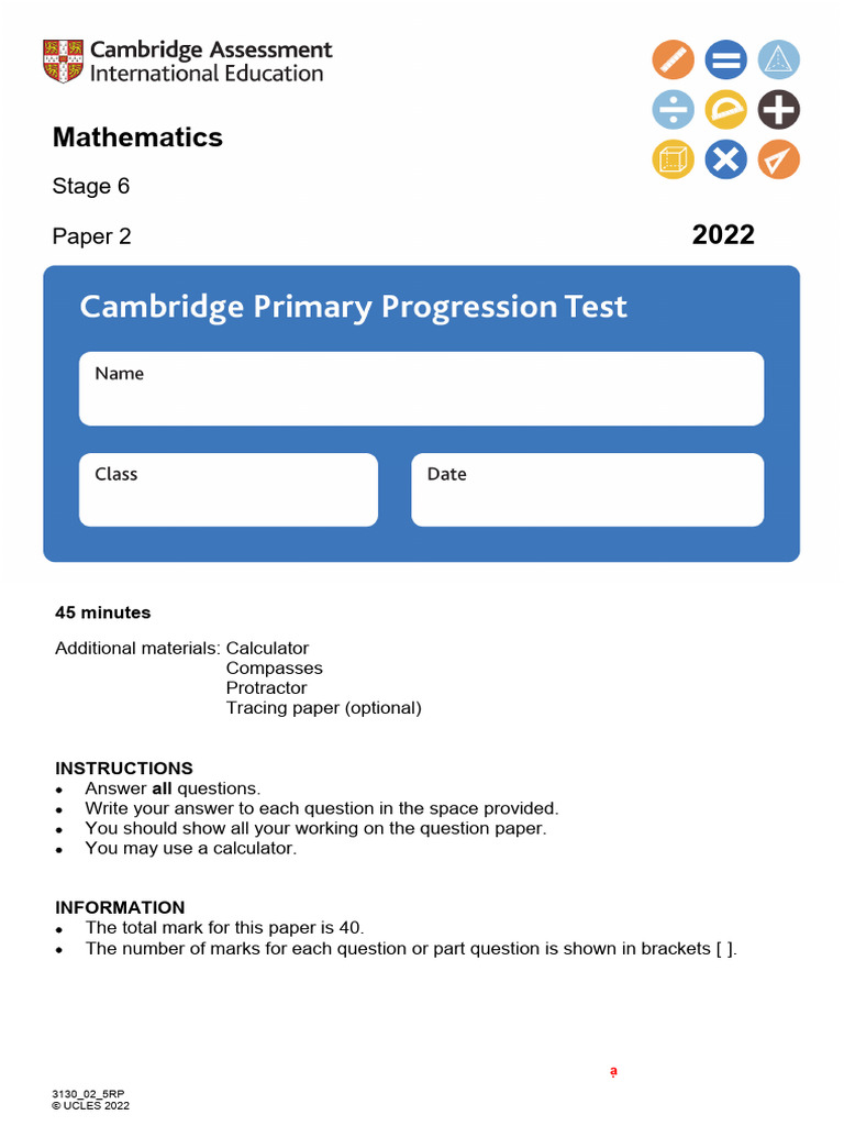 Cambridge Stage 6 Math Paper 2 2022 | PDF | Mathematics