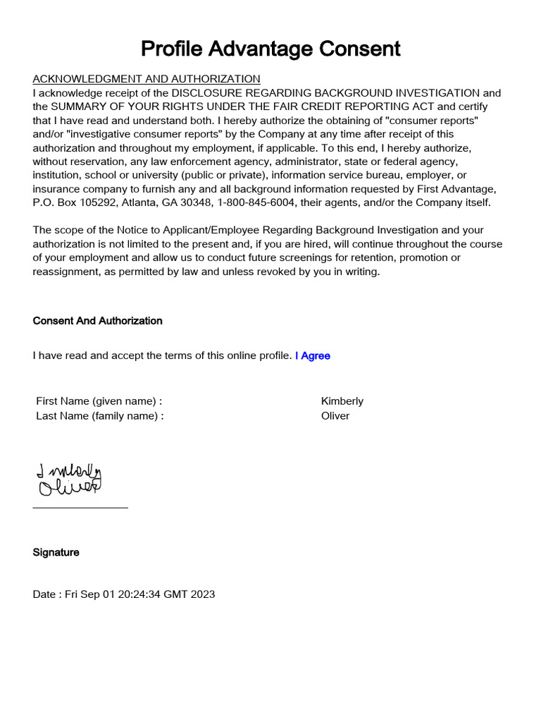 Consumer Report Authorization Consent | PDF