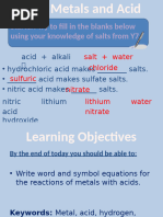 What Is An Acid and Metal Reaction - BBC Bitesize | PDF | Magnesium | Acid
