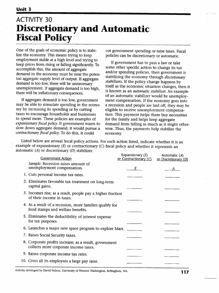 The Tools of Fiscal Policy | PDF