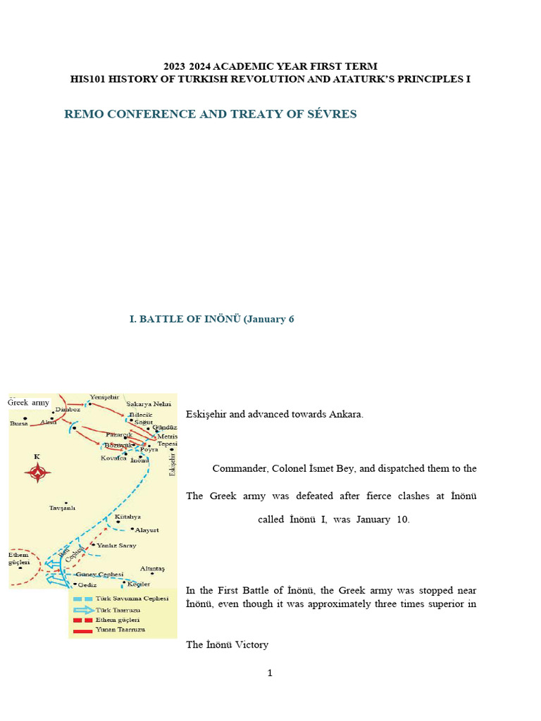 Week 12 History of Turkish Revolution and Ataturk's Principles I | PDF ...