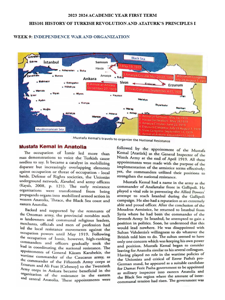 Week 9 History of Turkish Revolution and Ataturk's Principles I | PDF