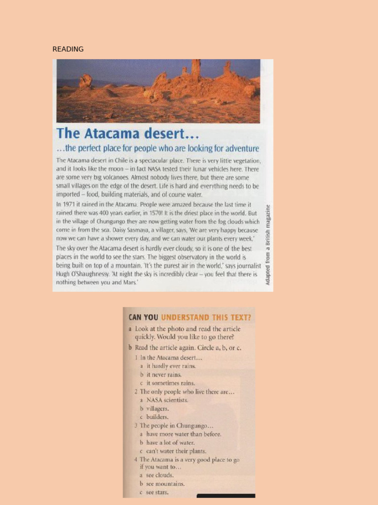 Reading The Atacama Desert | PDF