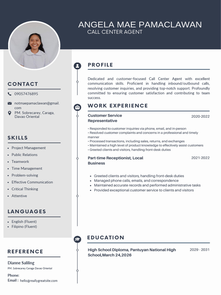 Blue and Gray Simple Professional CV Resume - 20250317 - 132012 - 0000 | PDF | Call Centre ...