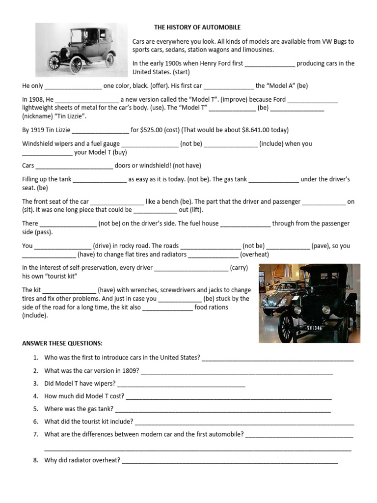 The History of Automobile | PDF | Car | Rear Wheel Drive Vehicles