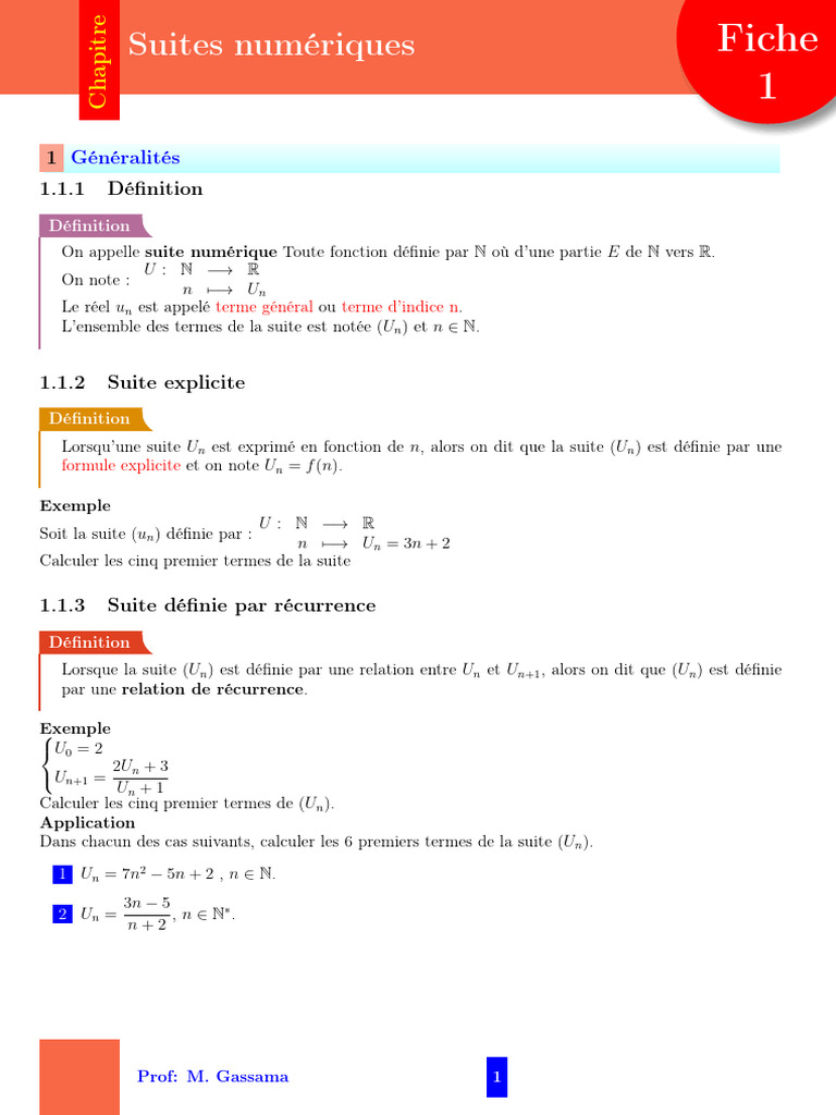 Cours sur les suites numériques en terminale | PDF | Limite ...