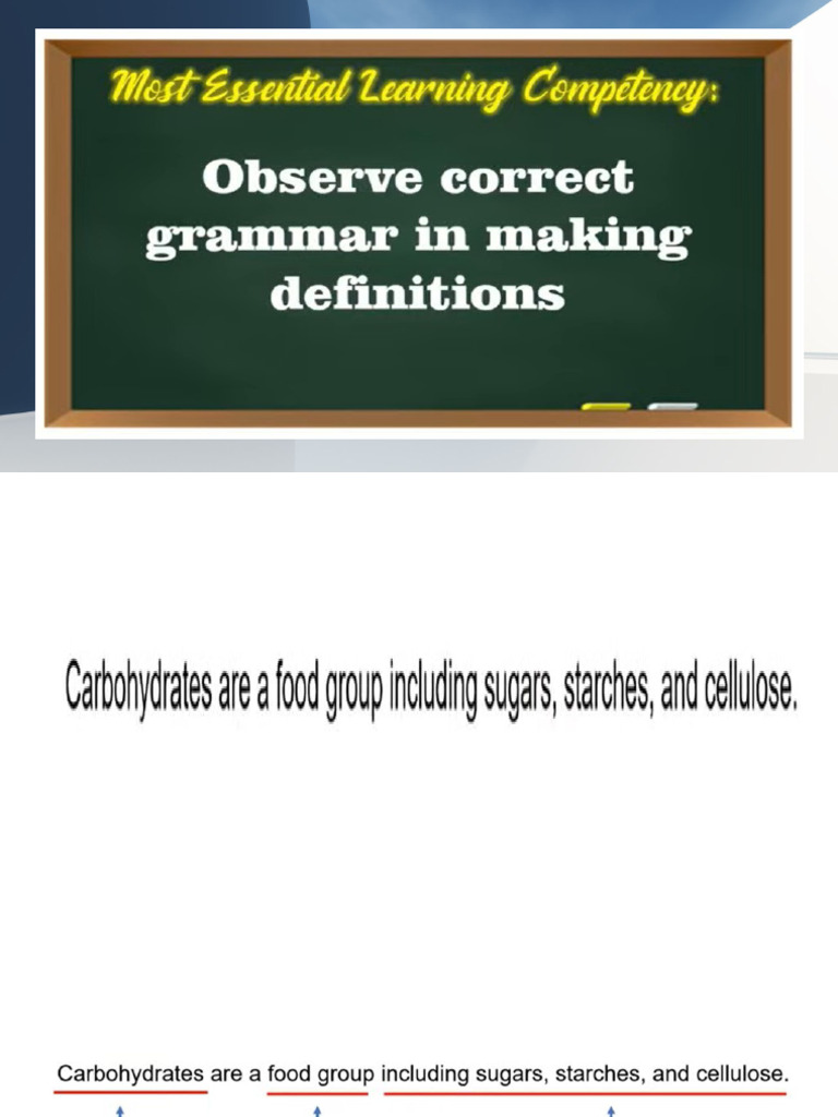 Observe Correct Grammar in Making Definitions | PDF