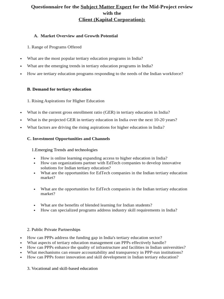 Questionnaire SME Group 4 KPMG | PDF | Investing | Public–Private ...