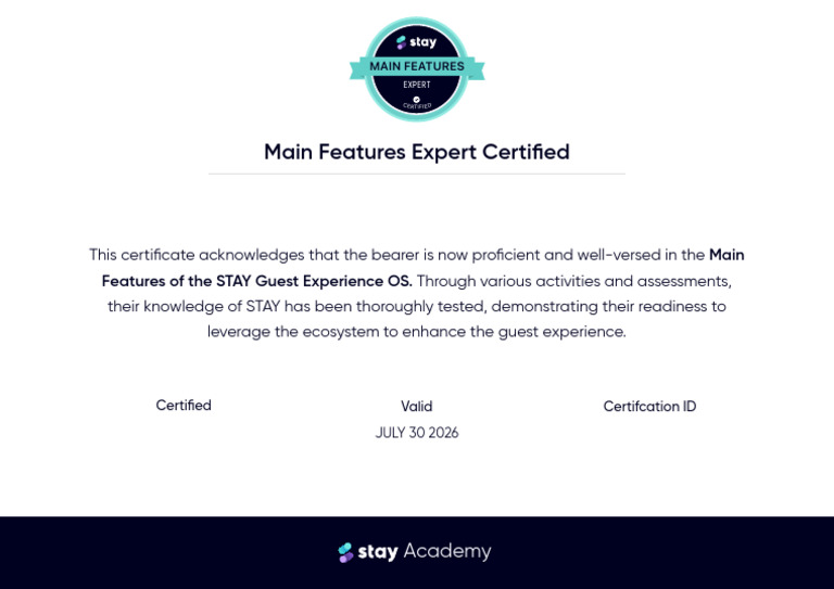 Certificado Stay | PDF