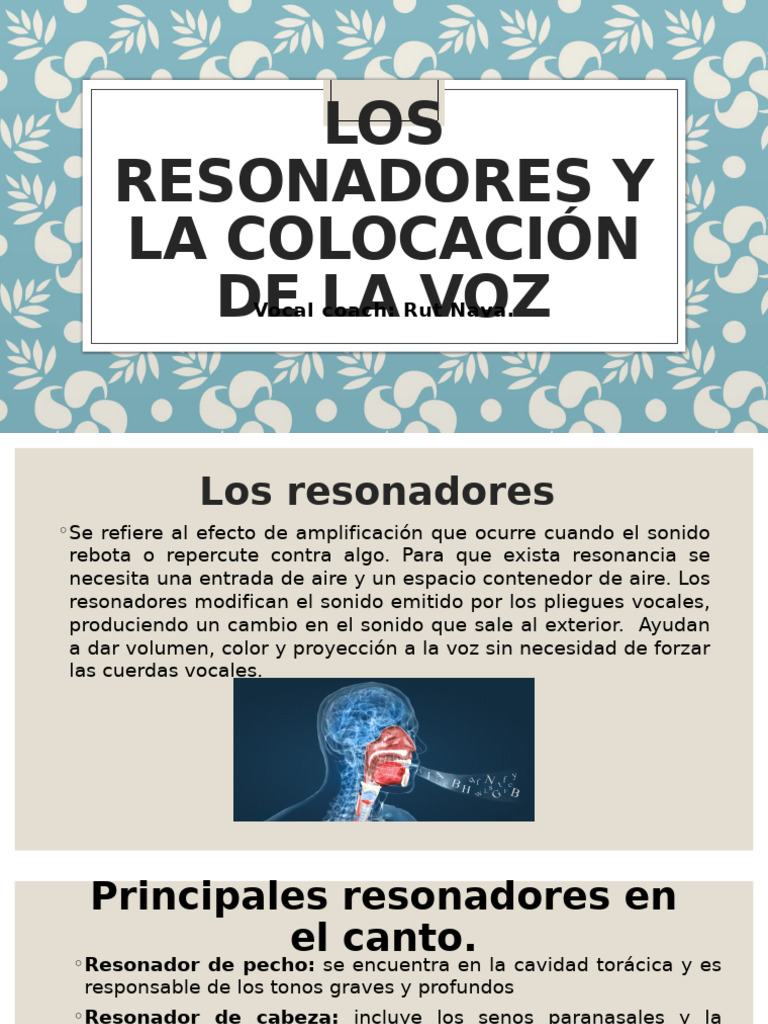 Resonadores y colocación de la voz | PDF