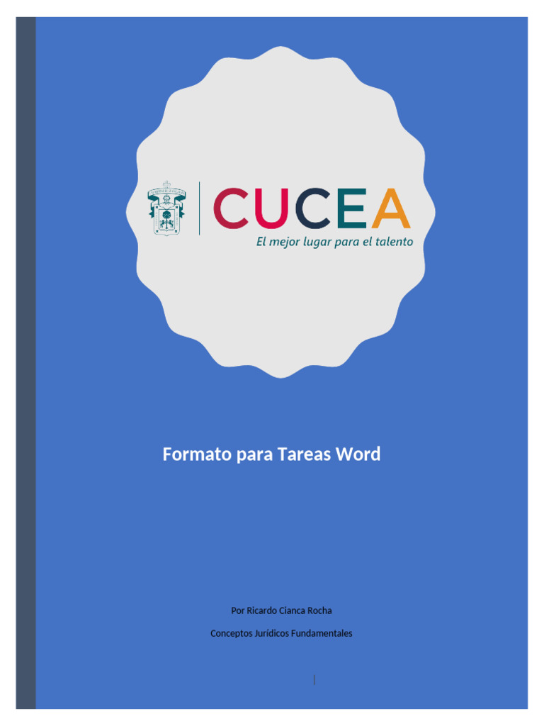 Formato para Tareas Word X | PDF