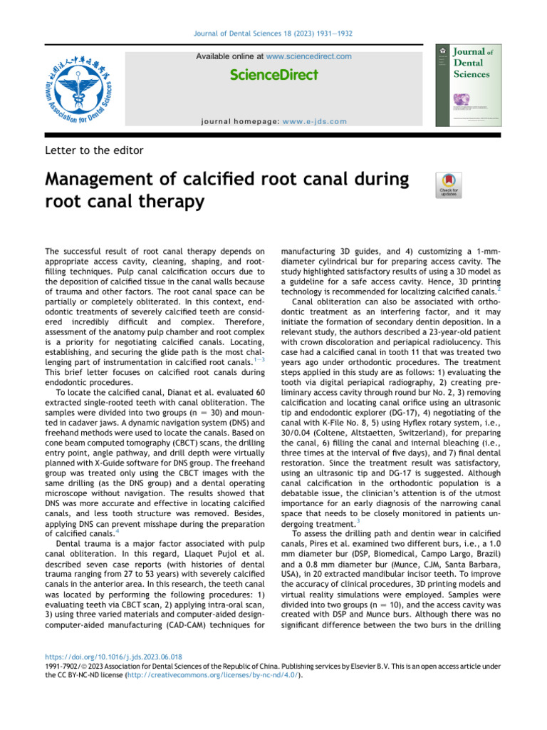 Managing Calcified Root Canals in Endodontics | PDF | Dentistry ...