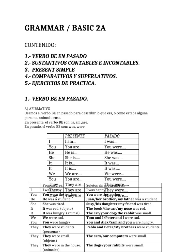 English Grammar Basics: Verbs & Nouns | PDF