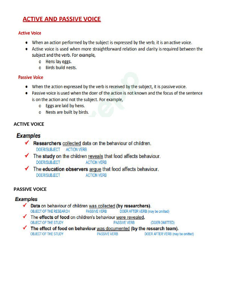 Active Passive Voice | PDF