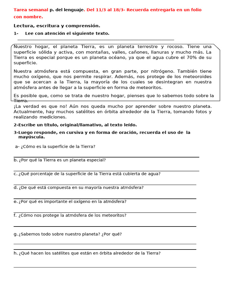 Tarea Semanal P - DEL LENGUAJE | PDF