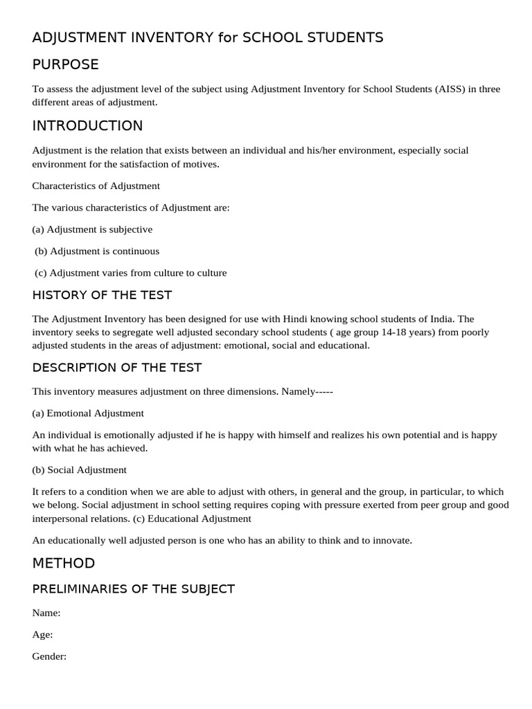 AISS Reduced | PDF | Psychological Concepts | Social Psychology