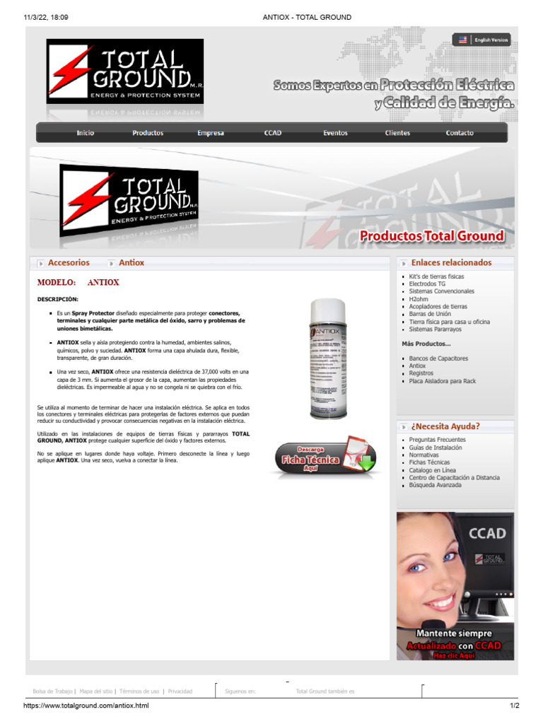Antiox - Total Ground | PDF | Conector eléctrico | Electricidad