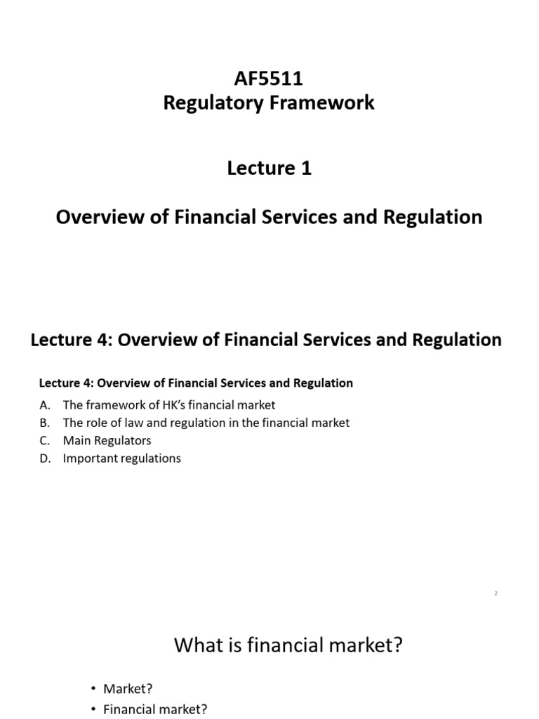 Overview of Hong Kong Financial Regulation | PDF | Private Sector ...