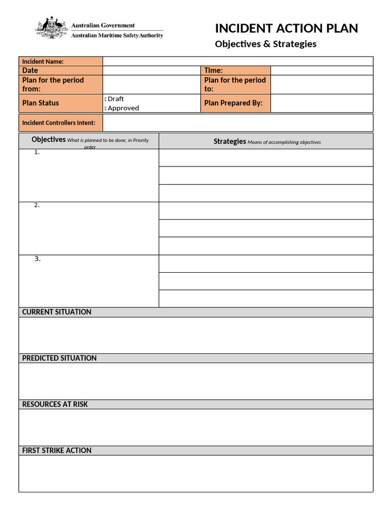 Incident Action Plan Template | PDF