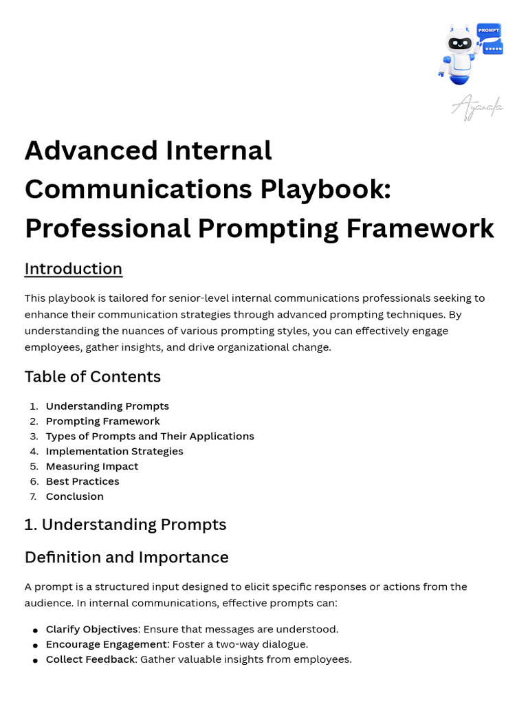 Professional Internal Communications Playbook Advanced Prompting ...