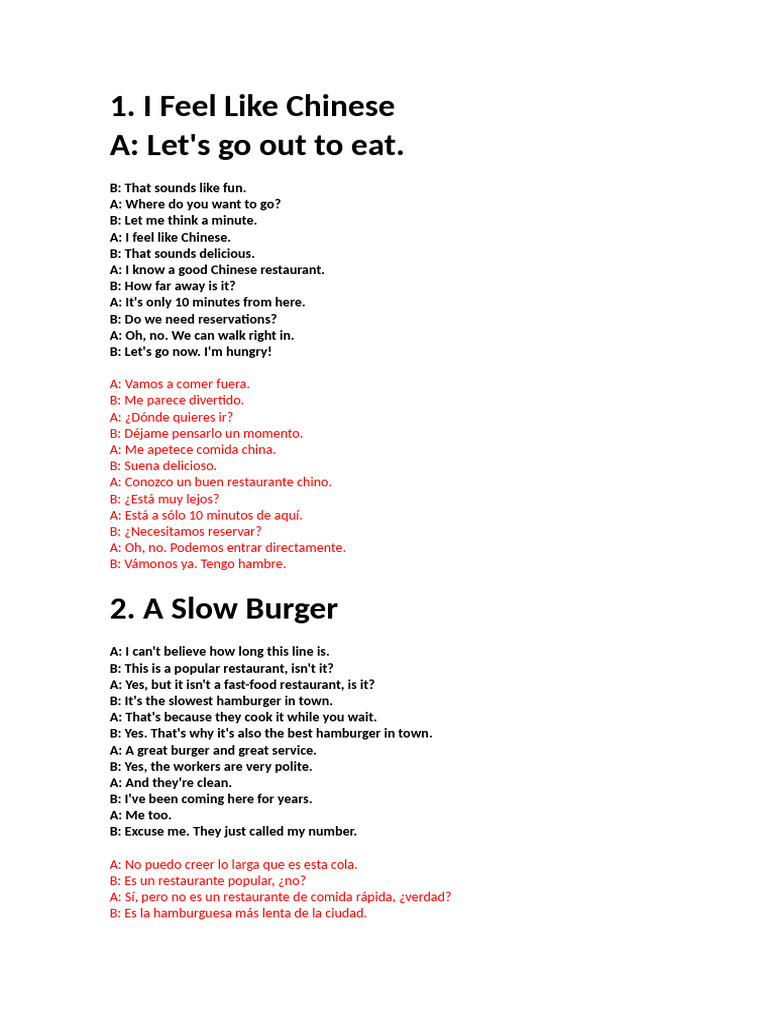 Listening Eslfast | PDF | Cocina | Alimentos