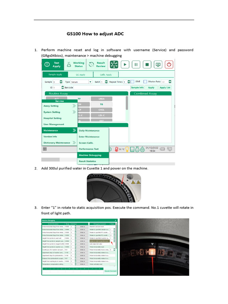 GS100 How to adjust ADC | PDF