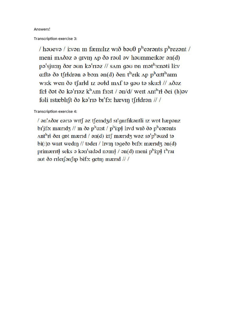 transcription´s Answers | PDF