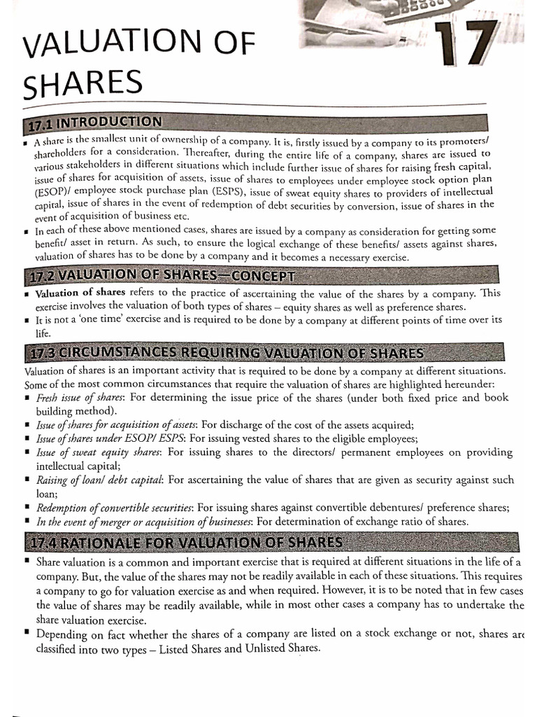 Valuation of Share | PDF
