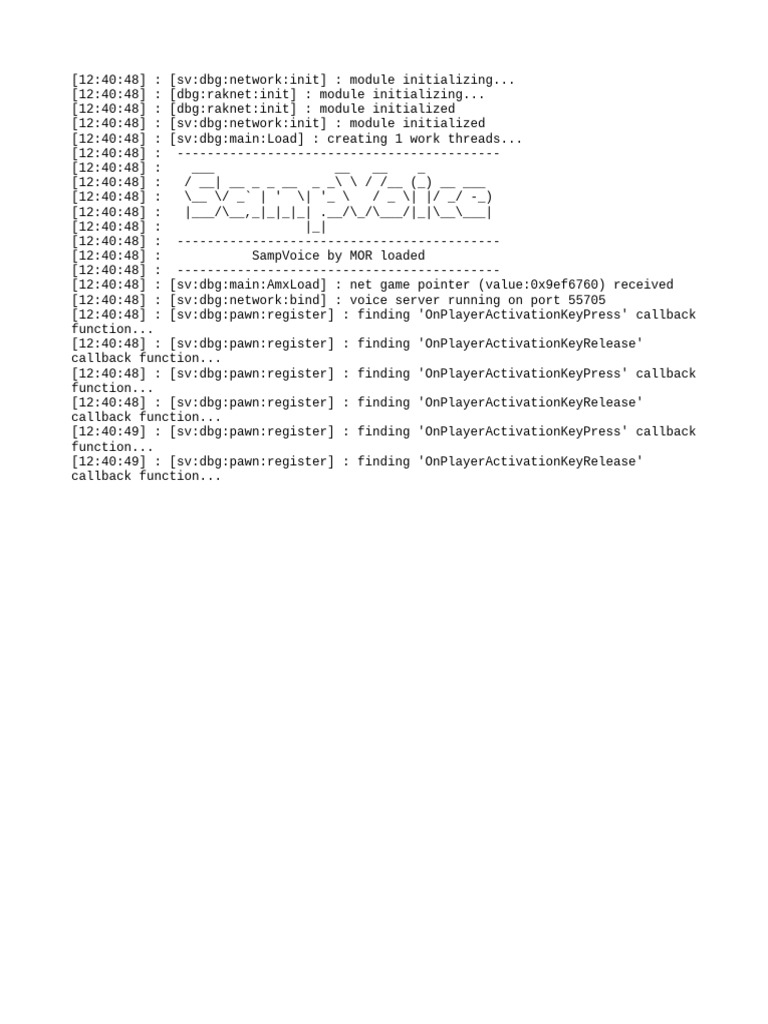 SampVoice Module Initialization Log | PDF