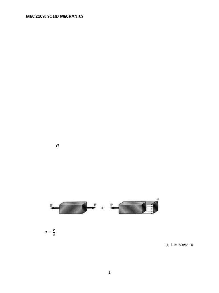 Chapter One Concepts of Internal Force and Stress and Deformation and Strain | PDF | Stress ...