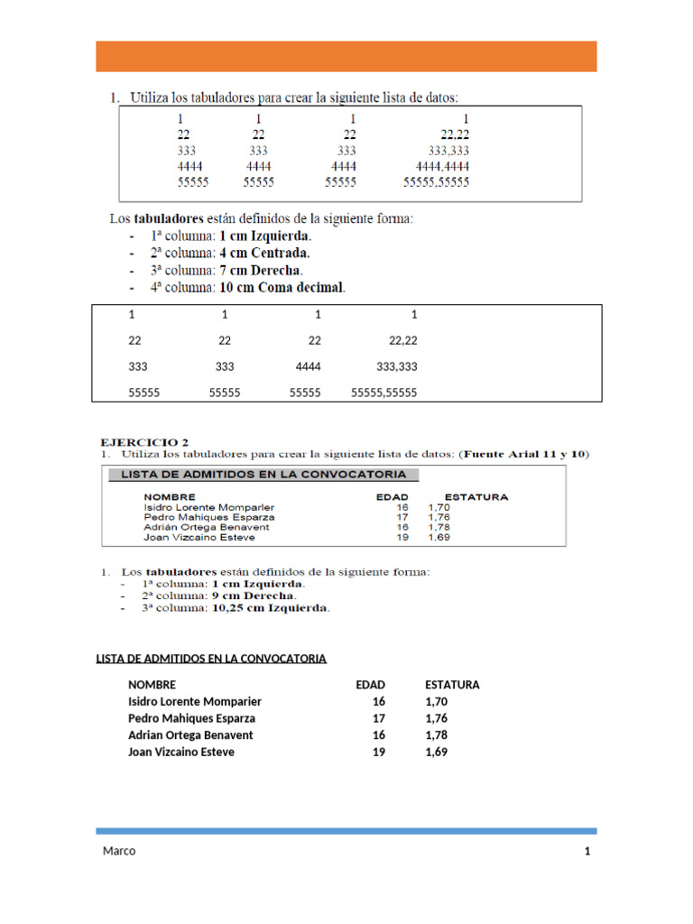 Practica Tabulaciones | PDF
