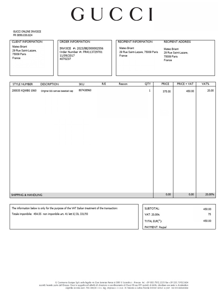 Gucci Return Policy With Receipt