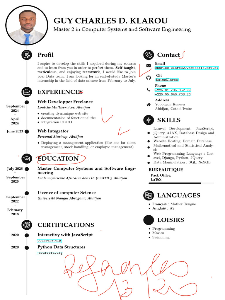 CV Klarou Officiel - PDF - REVISED | PDF | Computer Science | Data Management