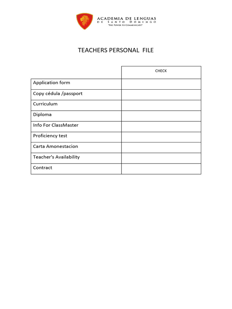 Teacher Personal File Template | PDF | Verb | Grammatical Tense