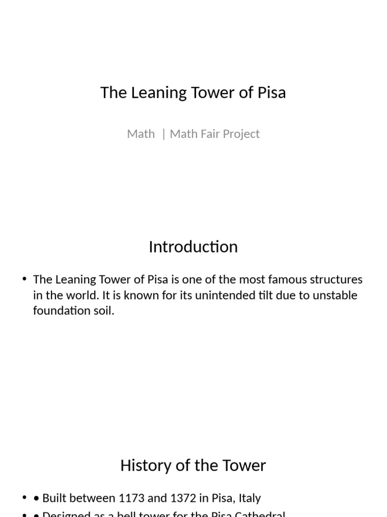 Pisa Tower Math Fair | PDF