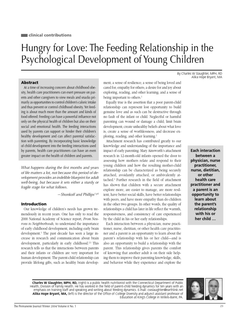 Hungry For Love - The Feeding Relationship in The Psychological ...