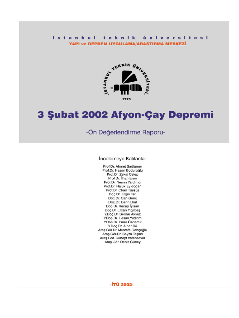Afyon_Cay Depremi Rapor | PDF